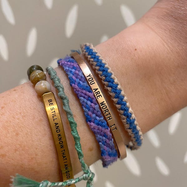 Custom Mantra Bracelet • Personalized Inspirational Bracelet • Delicate ...