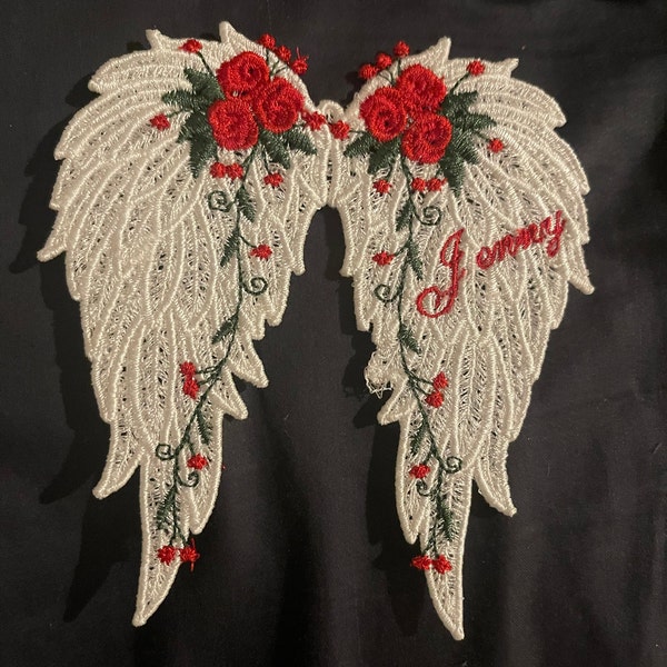 Special "mom" Angel Wings W/ Red Roses - Etsy