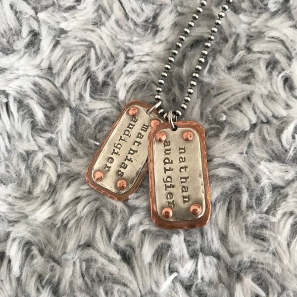 Personalized Rustic Dog Tags, Personalized Gift for Dad, Gift for ...