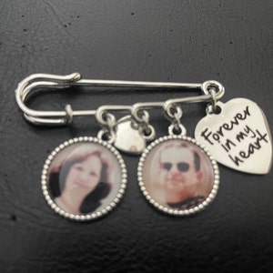 Photo Lapel Pin Groom Gift From Bride Wedding Boutonnière Graduation or ...