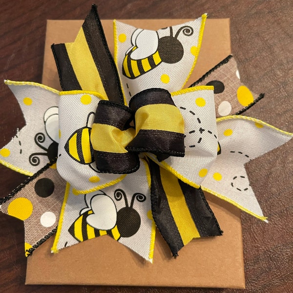 Bumblebee Bee Ribbon Lantern Bow, Summer Wreath Bow, Spring Wreath Bow ...