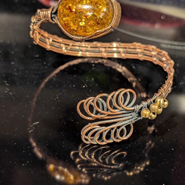 Copper Wire Wrapped Cuff Men Bracelet Wire Wrap Bangle Unisex Bracelet Oxidized Copper Bangle ...