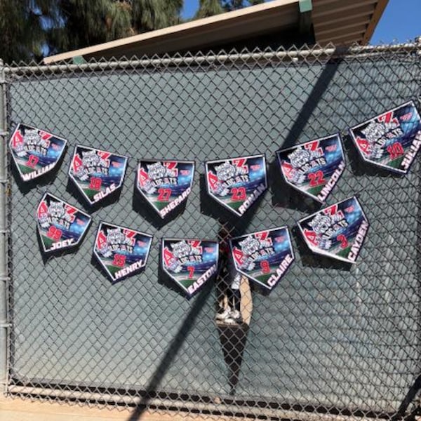 Custom Baseball Home Plate Pennant Vinyl Banner - Classic Stitch ...