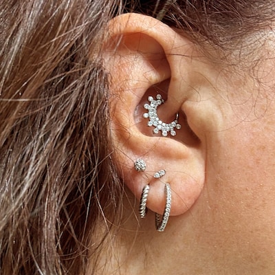 Elegant Silver Black Vintage Belly Button Ring Dainty Minimalist Belly ...