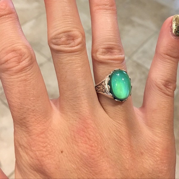 Mood Ring, Color Changing Mood Stone, Vintage Inspired Mood Jewelry ...