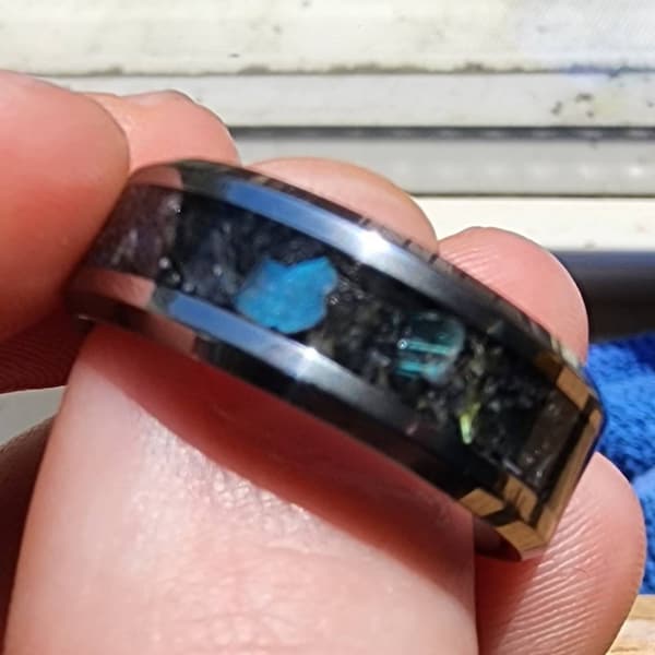 Genuine Labradorite Ring, Labradorite and Opal, Labradorite Band ...