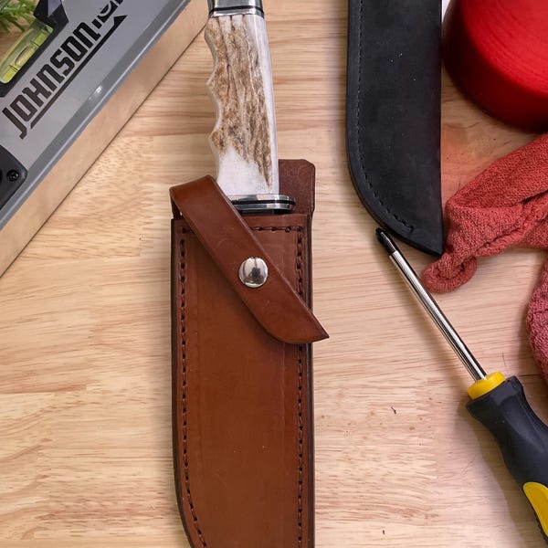 Leather Knife Sheath for 4" Trapper 1b - Etsy
