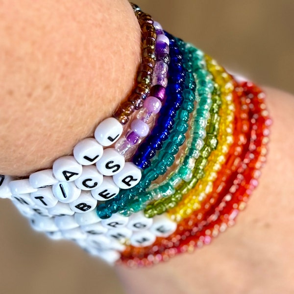 Custom Beaded Word Bracelet, Words of Affirmation, Expression Bracelets ...
