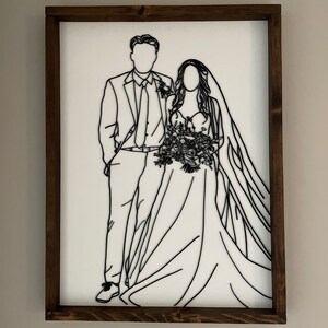 Custom Engraved Single Kids Line Drawing Wood Framed Sign | Etsy