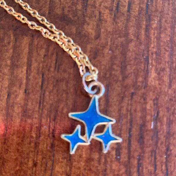 Blue Polar Stars Necklace, Polar Stars Pendant, Blue Stars Necklace ...