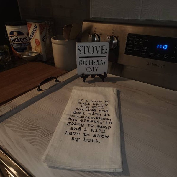 Funny Kitchen Sign, Stove for Display Only Wood Sign, Counter Back of ...