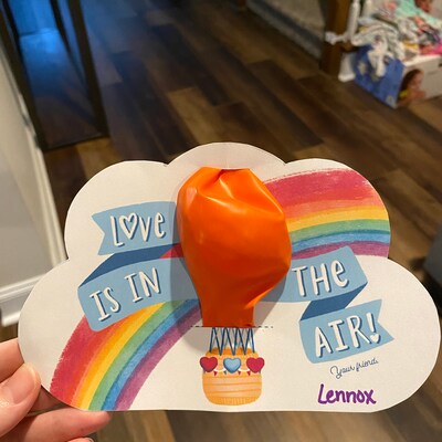 Printable Hot Air Balloon Valentine's Day Card Non-candy Valentine Idea ...