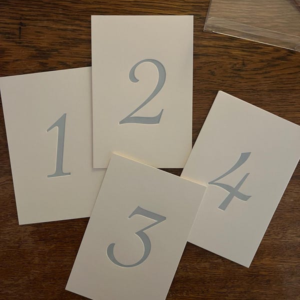 Antique Blue Letterpress Table Numbers | Set of 20 or 30 Cards - Etsy