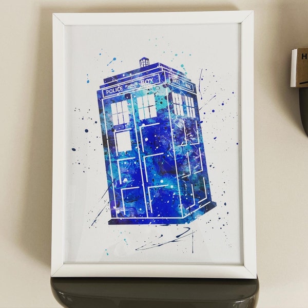 Tardis Doctor Who Poster Watercolor Print Wall Decor Fine Art Giclee ...
