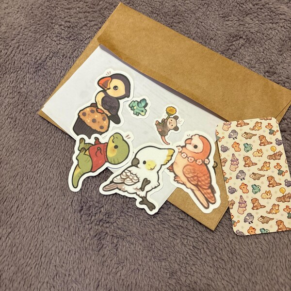 Series 2: Tiny Party Animals Sticker Set of 11 / Mini Animal Stickers ...