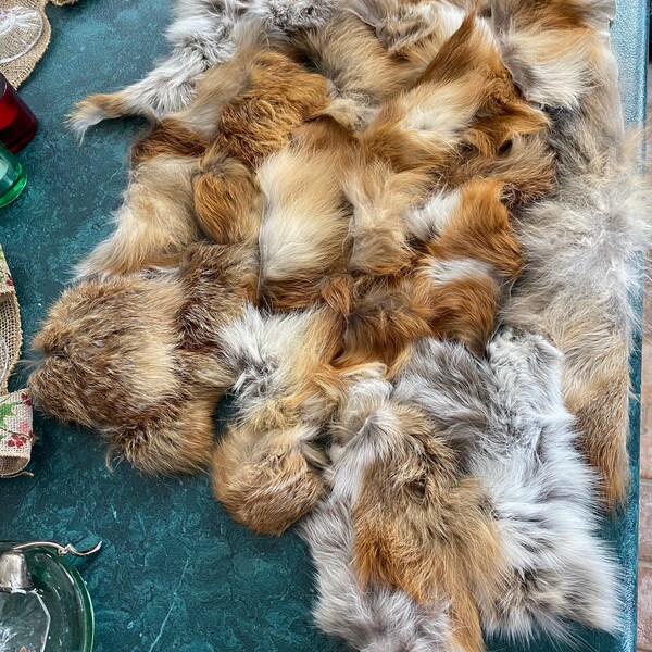 Stripes of Arctic Fox Fur Are Beige With Black Splashes Scrap Fur Fox ...