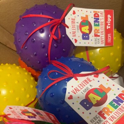 Valentine Bouncy Ball Gift Tags Ball Being Your Friend - Etsy