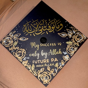 Custom Islamic Graduation Cap Hand Painted Cap 3D Highschool, College ...