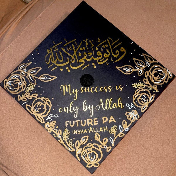Custom Islamic Graduation Cap - Hand Painted Cap - 3D - Highschool ...