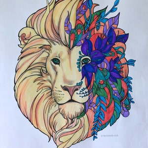 Fantasy Lion Printable Adult Coloring Page From Favoreads coloring Book ...