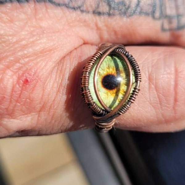 AWAKENING EYE RING// Made to Order//glass Eye Ring// Eye Jewelry// Evil ...