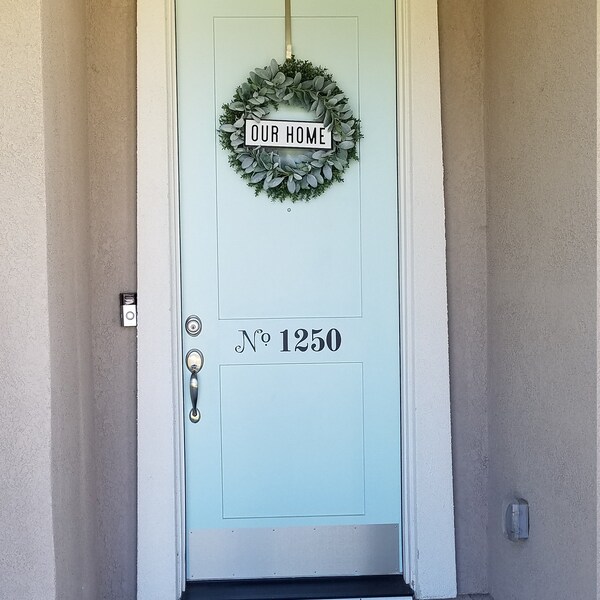 Custom House Number Vinyl Door Decal - Address Decals, Home Office ...