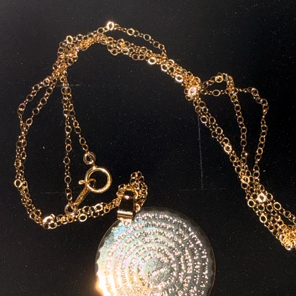Large Gold Medallion Script Pendant Necklace, Father Prayer Pendant ...