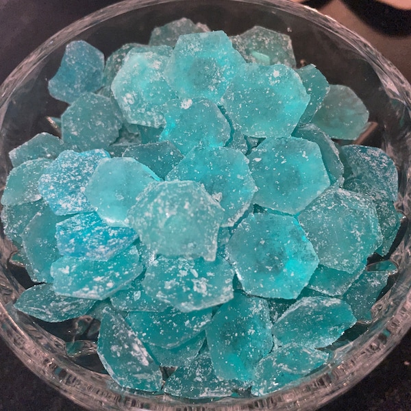 Blue Raspberry Hard Tack Candy, Old-fashioned Handmade Glass Candy ...