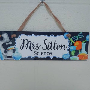 Science Class Door Sign, Personalized Teacher Classroom Door Sign - Etsy