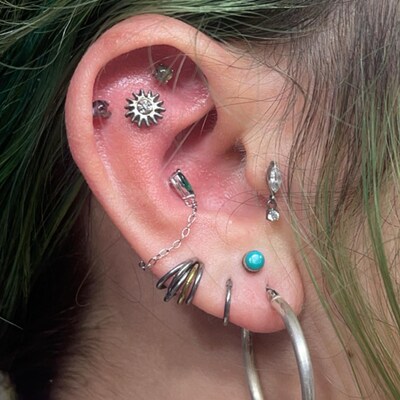 Titanium 16g Coin Daith Hoop, Daith Huggie, Hoop Huggies, Cartilage ...