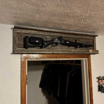 Reclaimed Rustic Railroad Spike Gun Rack Display, Gun Hanger, Rifle ...