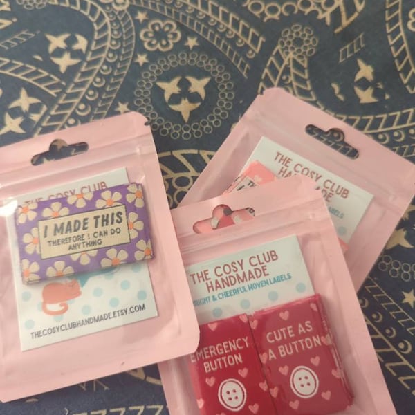 Sewing Labels for Handmade Pack of 6 Pink Floral Woven Labels better ...