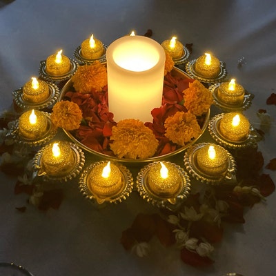 Decorative Lamp Shaped Urli Bowl, Urli Bowl, Urli Set, Urli With Diya ...