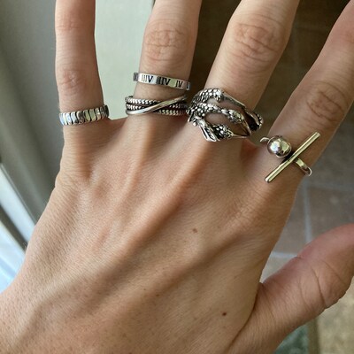 Vintage Chunky Ring, Adjustable Punk Ring, Gothic Rings, Boho Ring ...