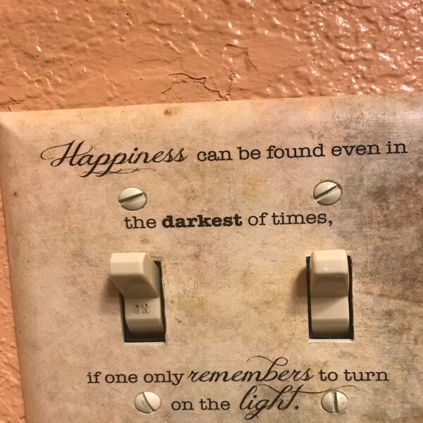 Happiness Quote Double Light Switch Plate Handmade - Etsy