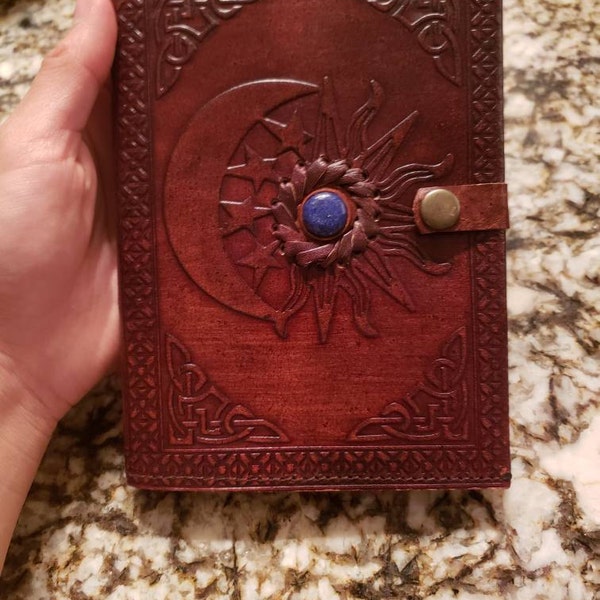 Large Heart Leather Journal Embossed Travel Diary Handmade Bound ...