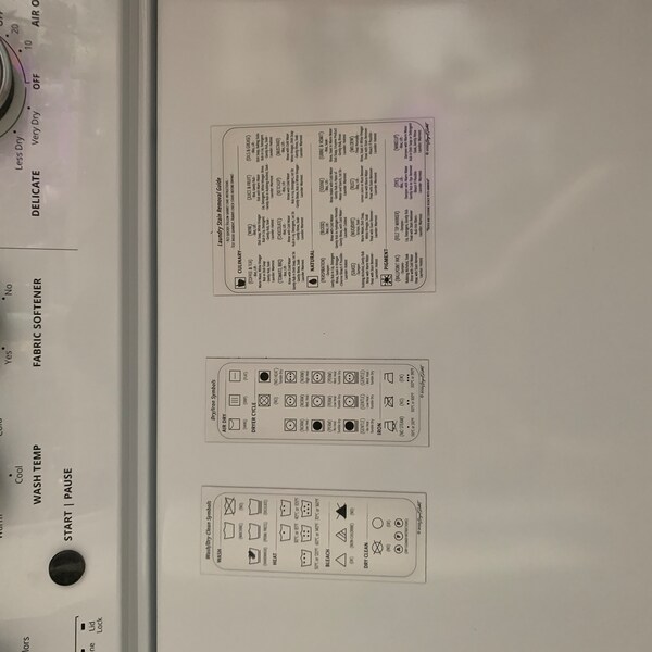 Laundry Room Guide Magnet Chart, Laundry Symbol Care Instructions ...
