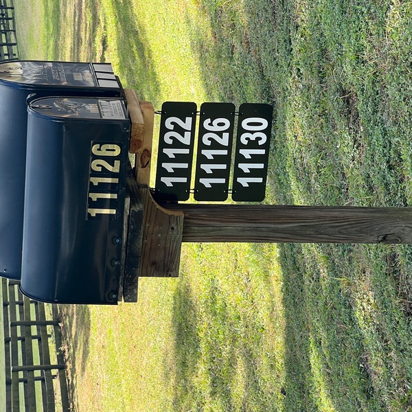 Hanging Reflective Mailbox Post Sign, Ariel Font, up to 5 Numbers - Etsy