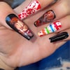 Horror Slasher Halloween Press on Nails Set Saw Nails IT the Clown ...
