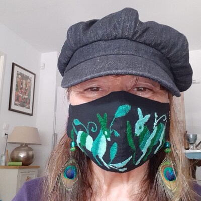 Authentic, Monochromatic Otomi Hand-embroidered Face Mask. Otomi Face ...