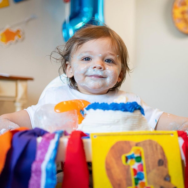 Brown Bear, Brown Bear Birthday Party High Chair Banner One Birthday ...