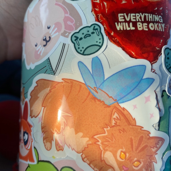Fairy Cat Stickers | Original Vinyl Sticker | Glossy Water-resistant ...
