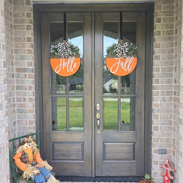 Fall Front Door Decor | Hello Fall | Fall Decor | Fall Signs | Double ...