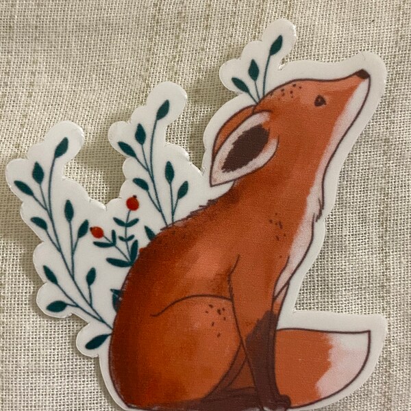 Watercolor Fox Vinyl Sticker, Fox Sticker, Best Friend Gift, Laptop ...
