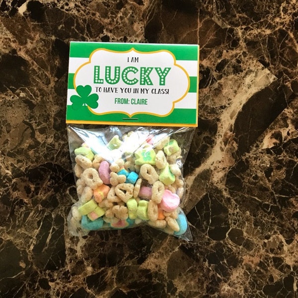 St. Patrick's Day Lucky Charm Treat Bag Topper - Cereal Treat Bag - St ...