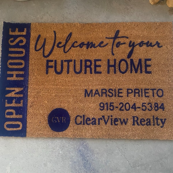 Welcome Mat Future Home Doormat Real Estate Closing Gift Open House ...