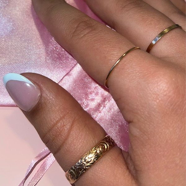 Thick Gold Ring, Gold Ring, 14k Gold Filled Ring, Gold Stack Ring ...
