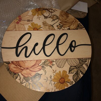 Spring Round Sign, Personalized Wood Sign, Round Wood Sign, Nursery ...