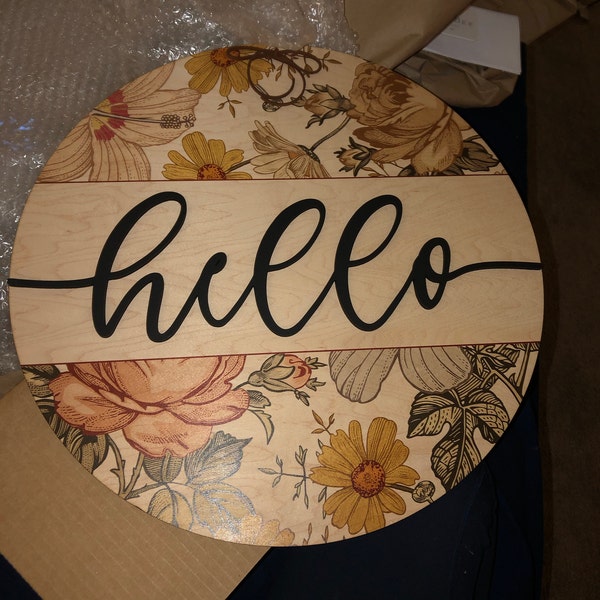 Spring Round Sign, Personalized Wood Sign, Round Wood Sign, Nursery ...