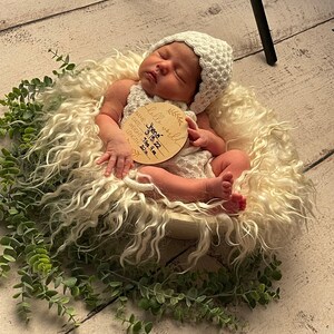 Baby Birth Announcement Wood Discs Milestone Card Hello World Sign ...